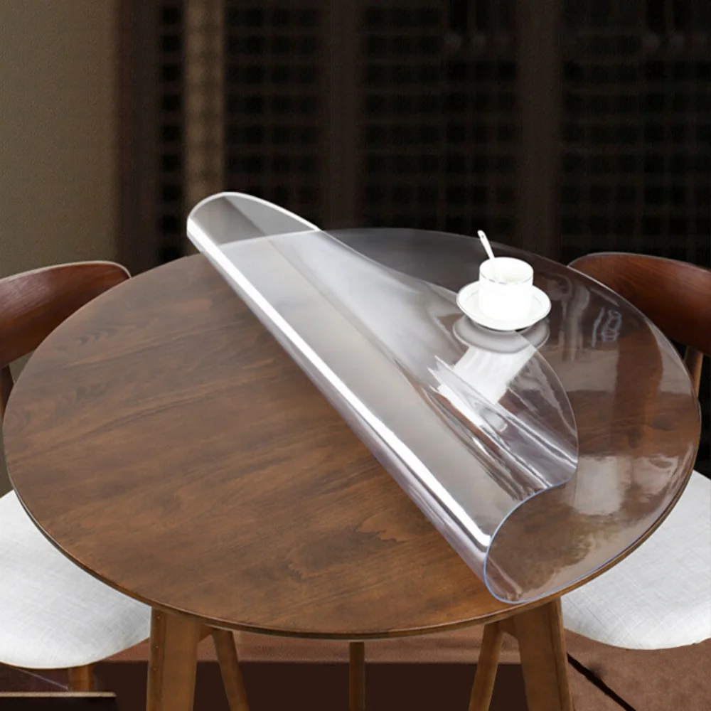 1PC-round-transparent-tablecloth-table-mat-PVC-waterproof-and-scratch ...