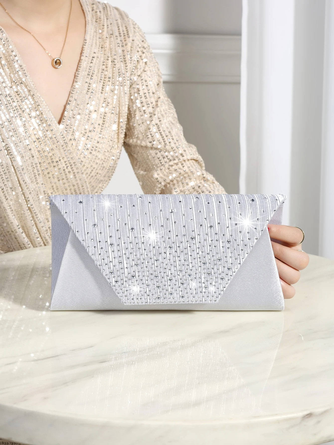 Elegant-Envelope-Women-s-Rhinestone-Evening-Metal-Chain-Bag-Women ...