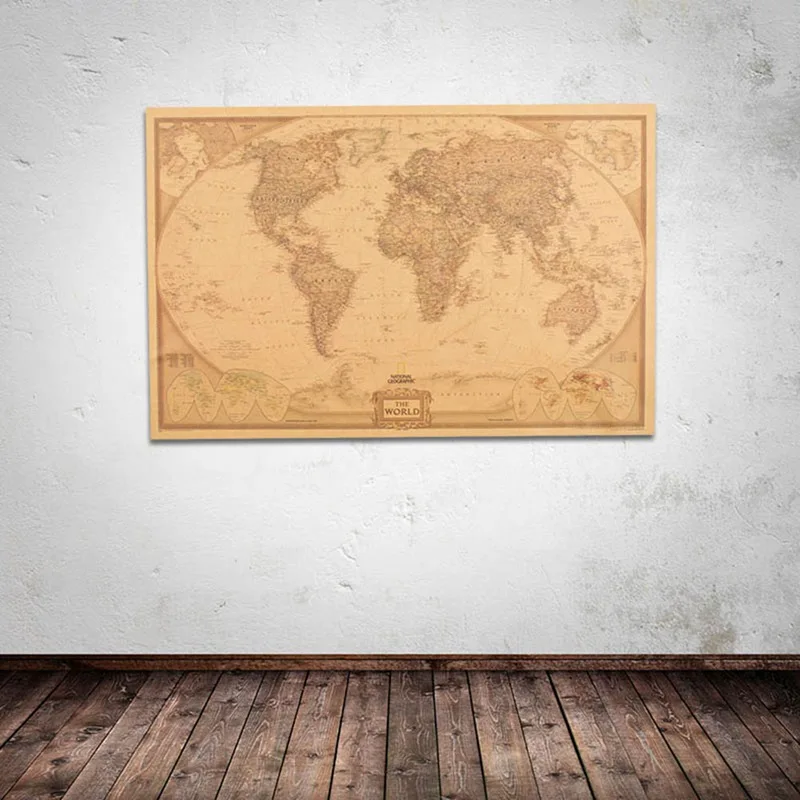 A1-Pc-Vintage-World-Map-Antique-Poster-Wall-Chart-Retro-Paper-Matte ...