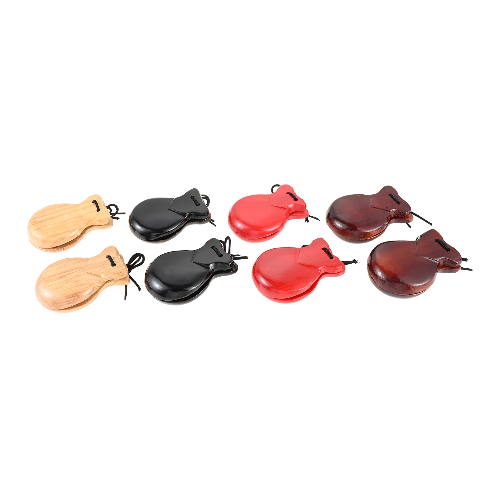 2Pcs Wooden Castanets W/ String Traditional Spanish Flamenco Castanets ...