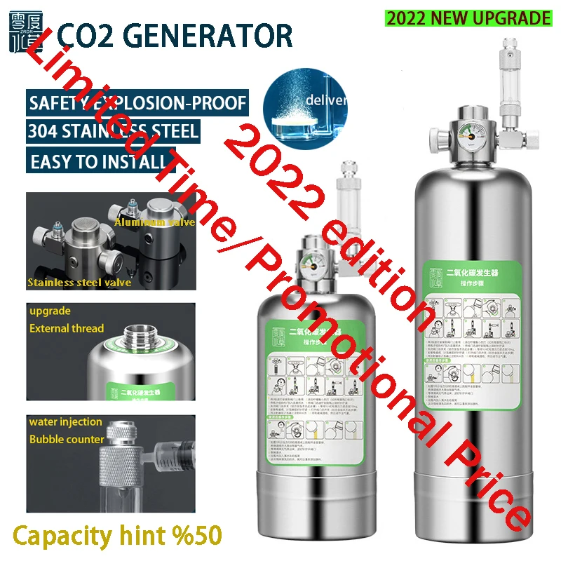Aquarium Diy Co2 Generator System Kit Pressure Air | Stainless Steel ...