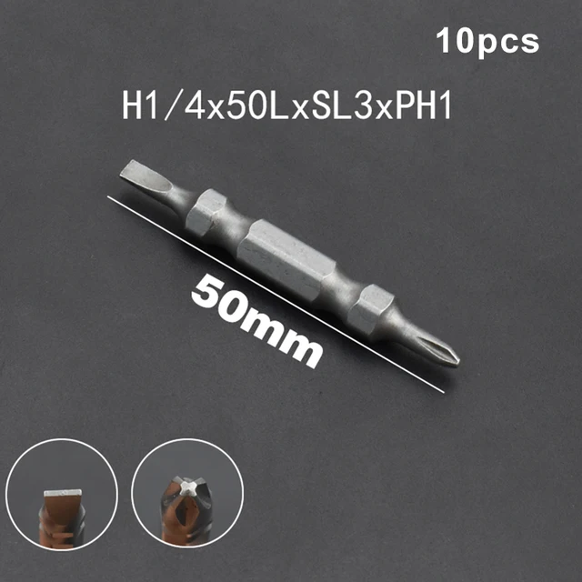 10pcs Magnetic Double Head Screwdriver Bit PH1 SL3 PH2 S6 Philips Cross ...