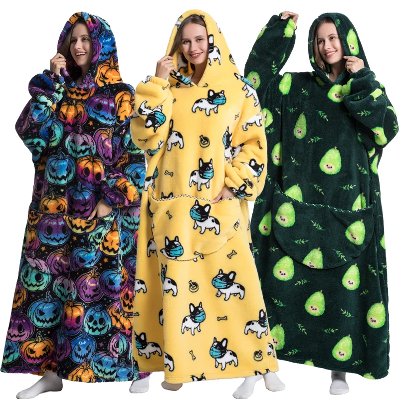 Winter-Hoodies-for-Women-Children-Oversized-Flannel-Thick-Sweatshirts ...