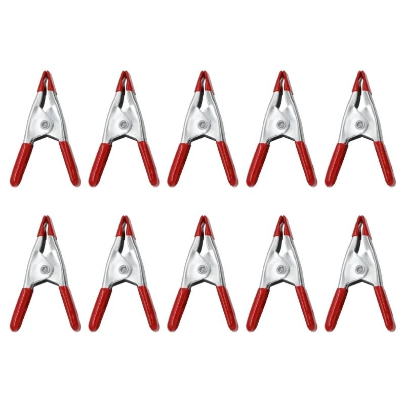 10Pcs Metal Spring Clamps 2 Inch Plastic Handle Clip Spring Clamps Soft ...