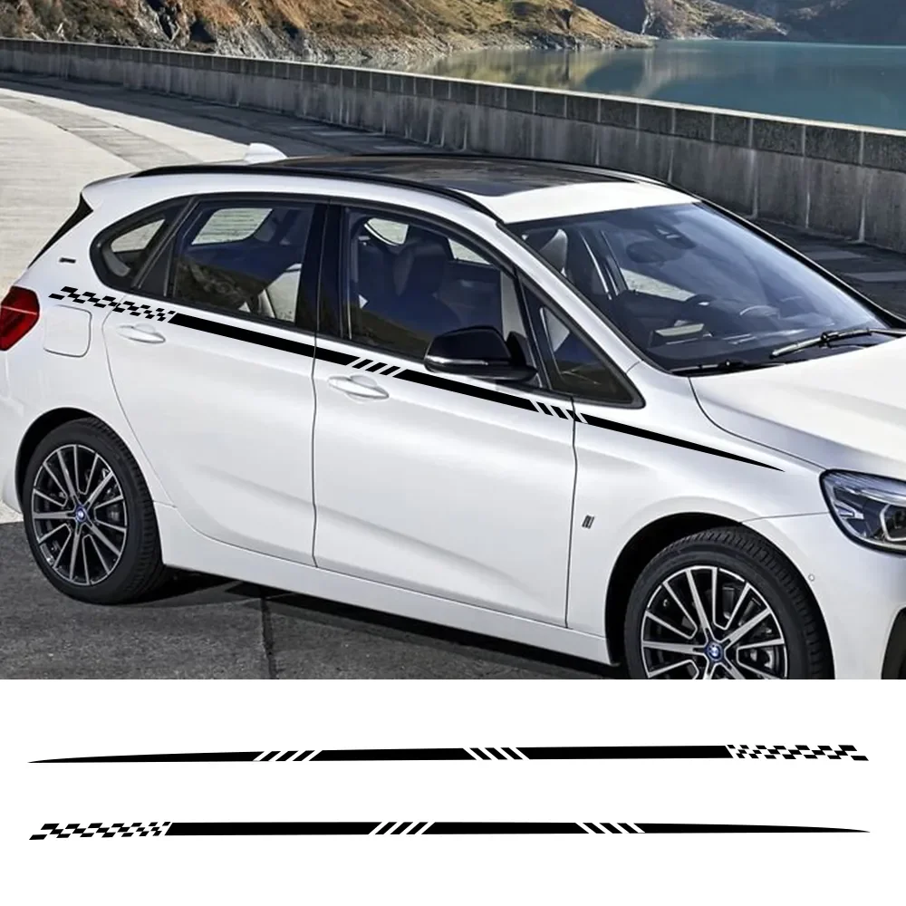 2PCS Universal Car Waist Line Long Stripe Decor Stickers Auto ...