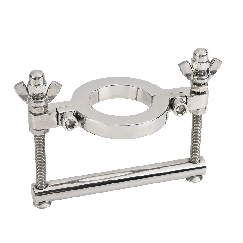 Man-Stainless-Steel-Ball-Stretcher-Scrotum-Metal-Locking-Hinged-Penis ...