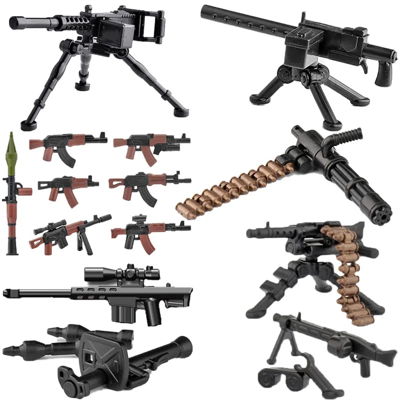 Military Accessories US Germany Soldier Figure Building Block M1919A4 ...