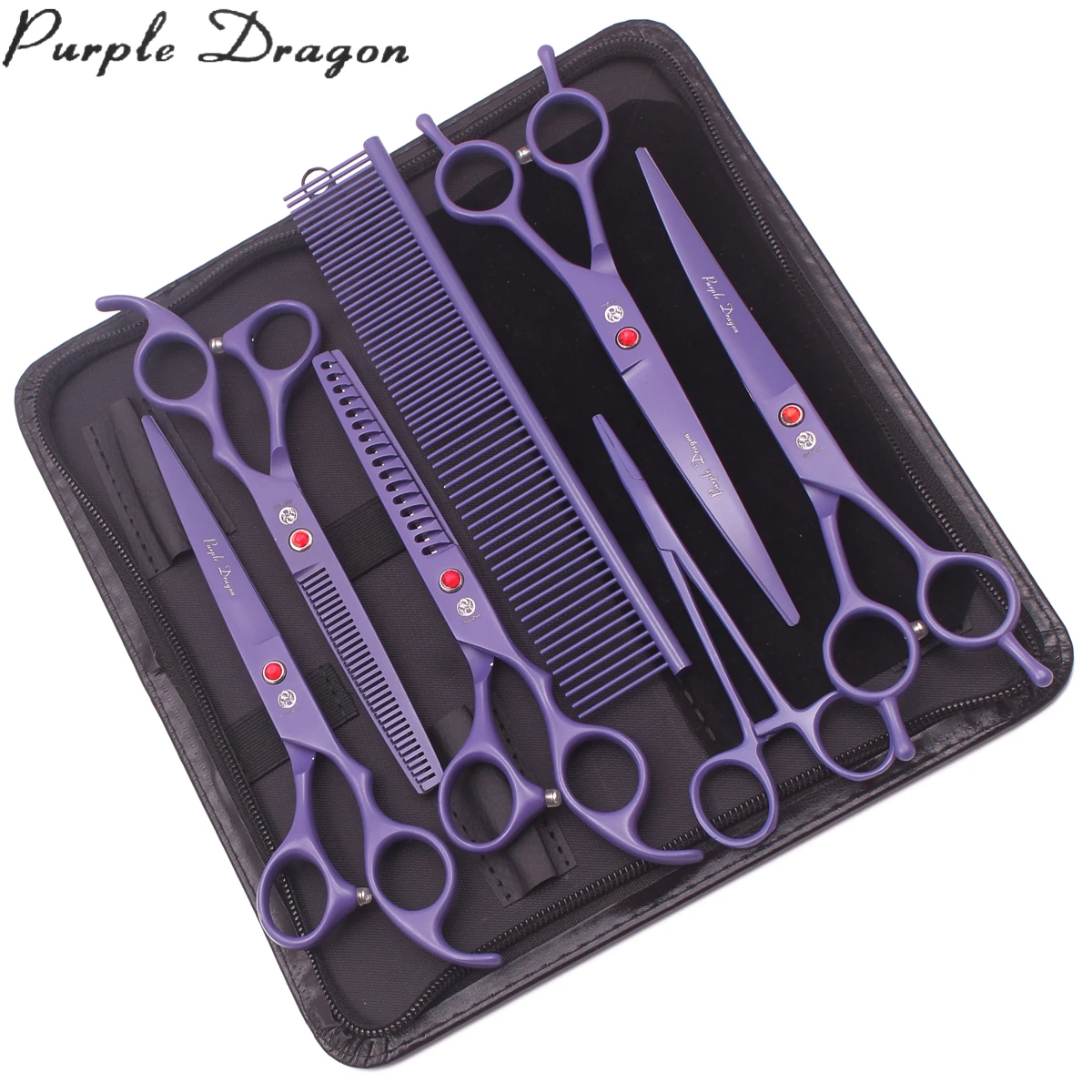 Purple Dragon Pet Scissors Set 7'' Stainless Dog Groomming Scissors ...