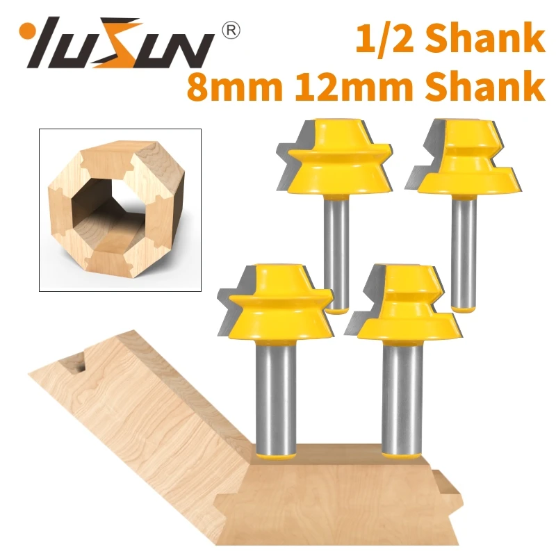 YUSUN-2PCS-Lock-Miter-Tenon-Router-Bit-Woodworking-Milling-Cutter-For ...