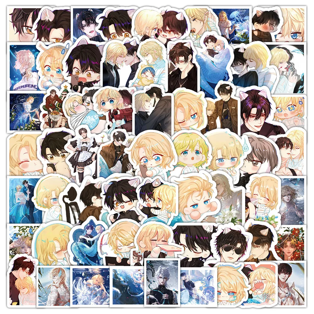 50-100pcs-Anime-The-Falling-Mermaid-Fall-Stickers-Bai-Chu-Nian-Lan-Bo ...