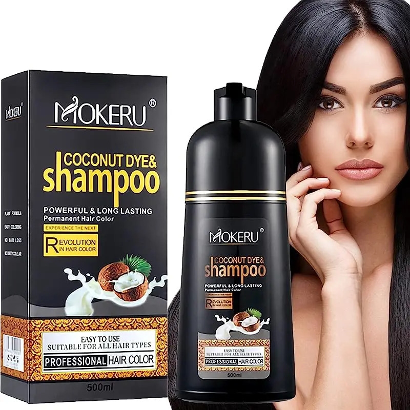 Mokeru 3 in 1 Color Shampoo Permanent Long Lasting Hair Color Dye ...