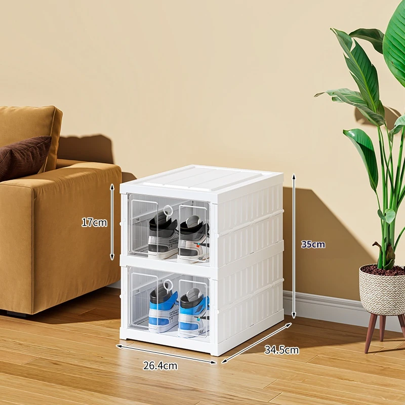3/6/9 Layers Foldable Shoes Storage Box Transparent Sneaker Shoes Box ...