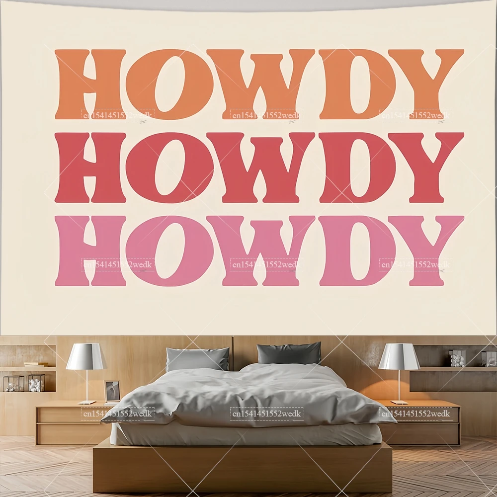 HOWDY Flags Wall Hanging Tapestry YEE HAW Tapestrys Aesthetic Living ...