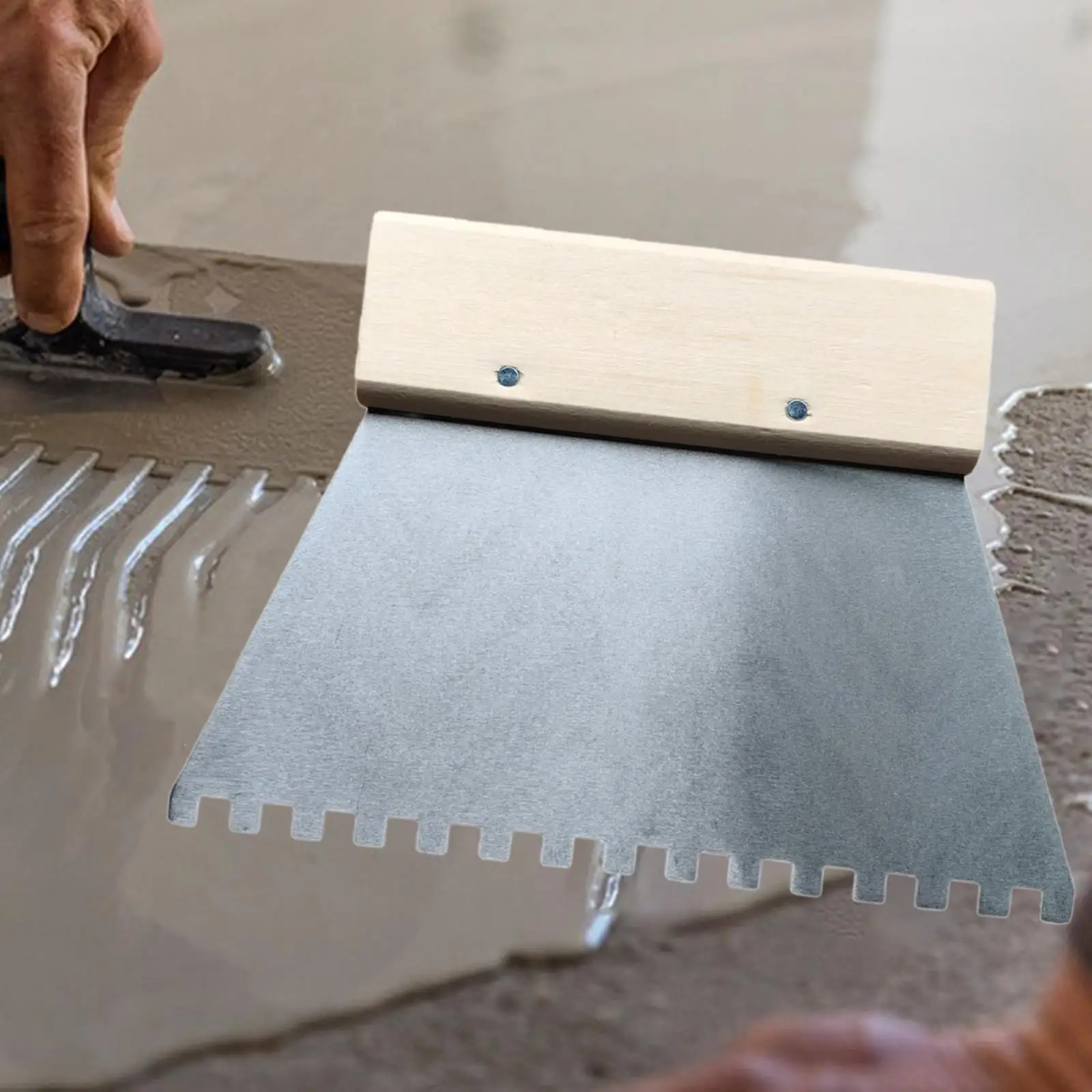 Tile-Trowel-Concrete-Spatula-Steel-Trowel-Putty-Notched-Spreader-Grout ...