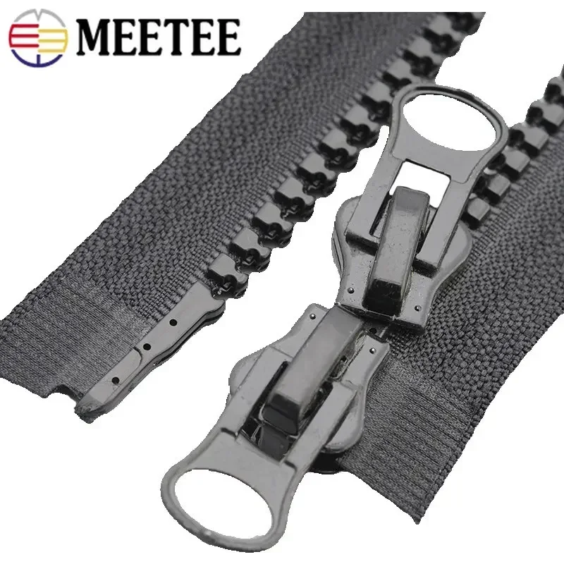 8# Meetee Resin Zipper 60-250cm Double Sliders Open End Zip Down Jacket ...
