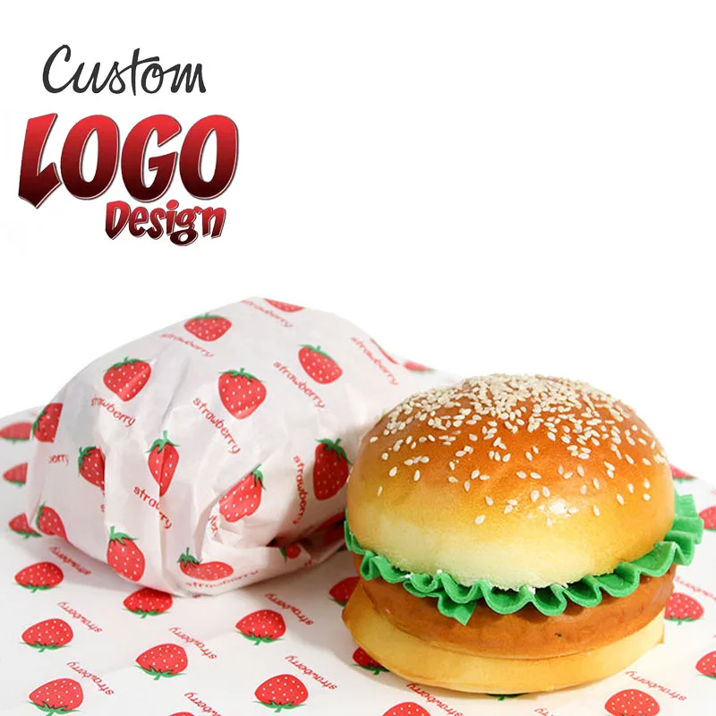 Customize-Logo-Food-Grade-Waxed-Paper-PE-Wax-Grease-proof-paper-food ...