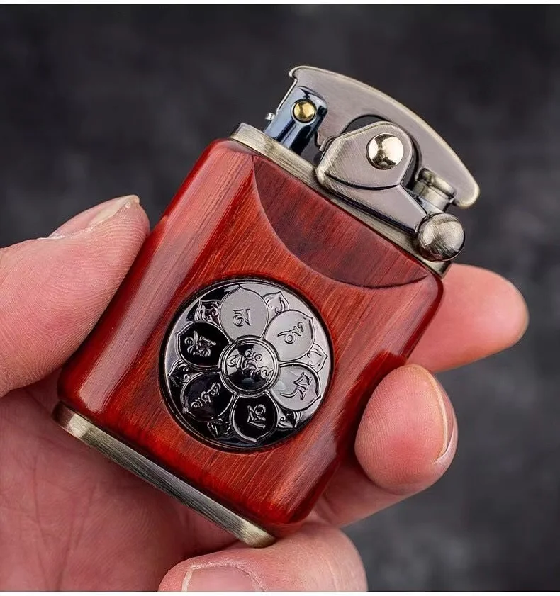 Rosewood-Wooden-Zorro-Rocker-Kerosene-Lighter-Retro-Copper-Old-Nine ...