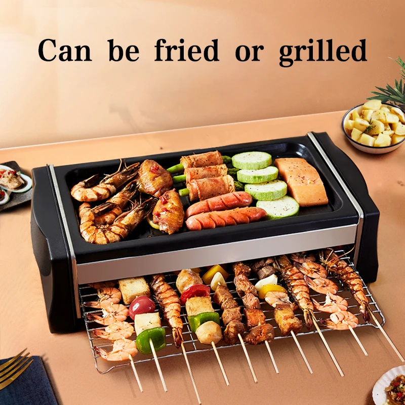 Electric-Barbecue-1300W-Non-Stick-Household-Grill-Electric-Ovens-Plate ...