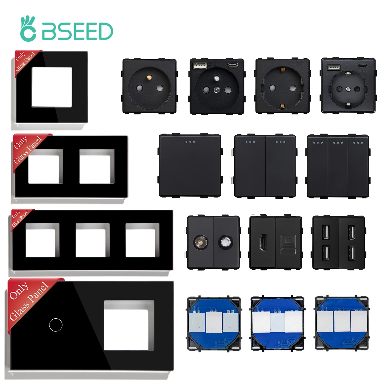 BSEED-EU-Standard-Wall-Socket-Frames-Power-Socket-Plug-Glass-Panel ...