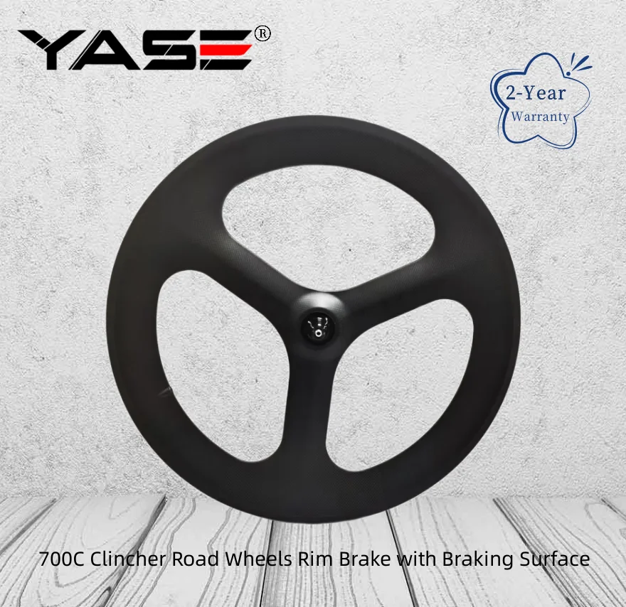 700c-Carbon-Tri-Spoke-Wheel-Clincher-Road-Track-Triathlon-Time-Trial ...