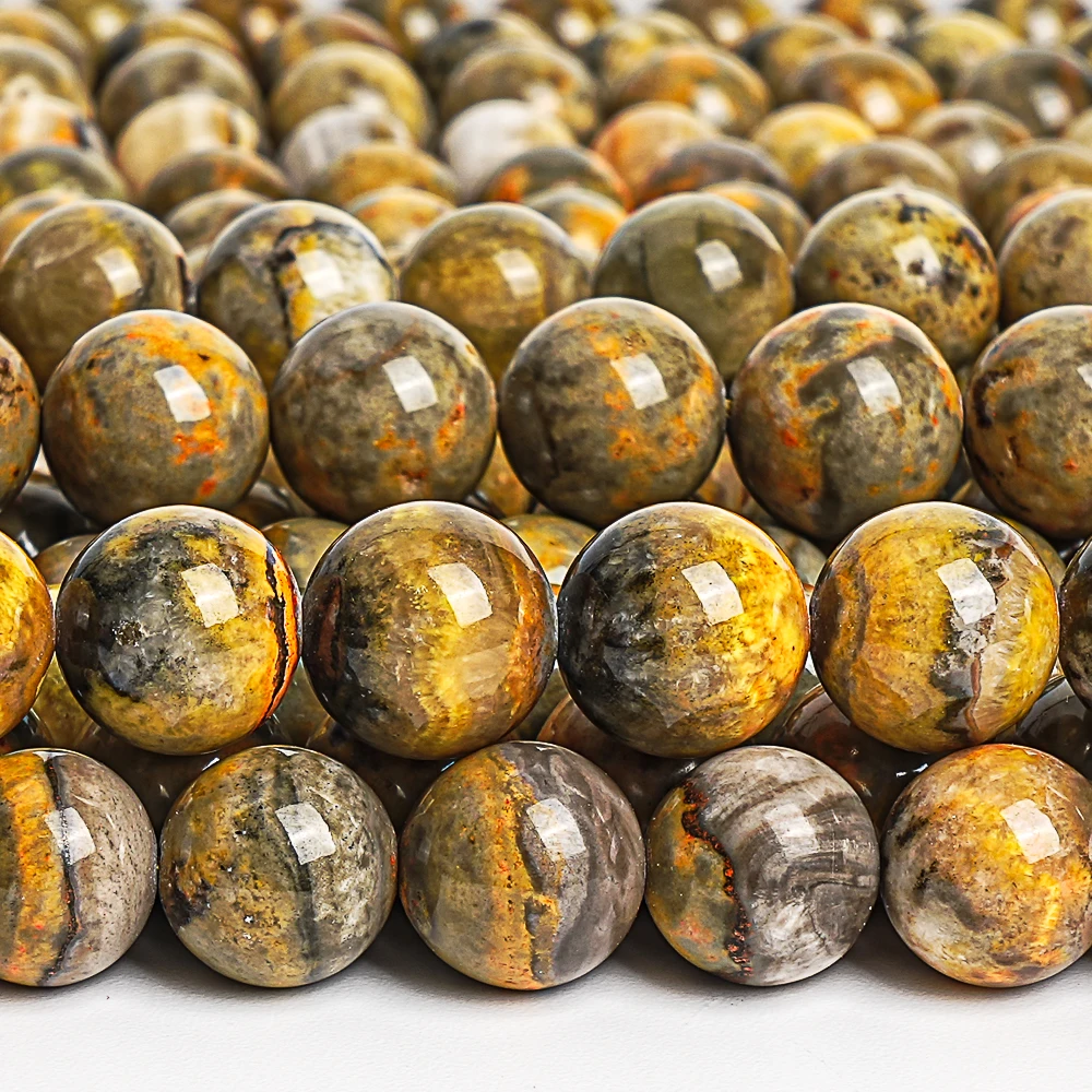 Genuine-Natural-Bumblebee-Jasper-Beads-Grade-AAA-Gemstone-Round-Loose ...
