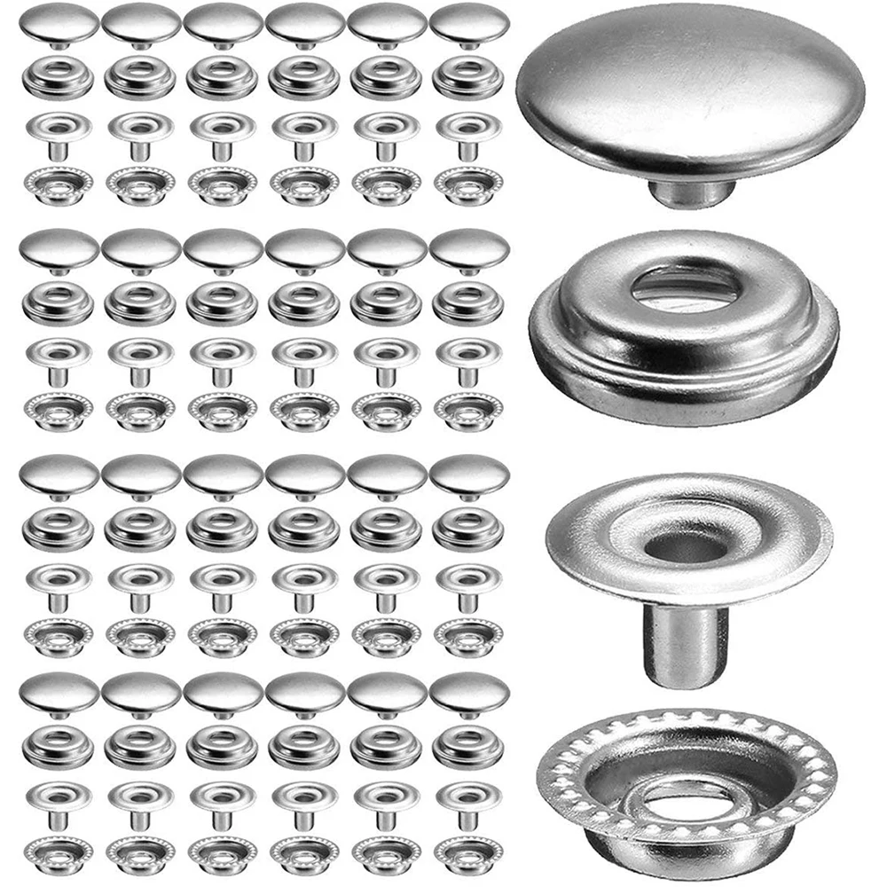 100pcs-15mm-Snap-Kit-25-Sets-Marine-Grade-Snap-Fastener-Stainless-Steel ...