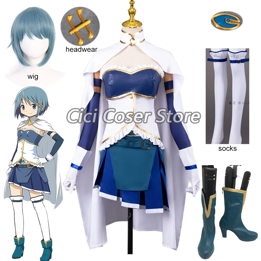 Anime-Miki-Sayaka-Cosplay-Costume-Dress-Cloak-with-Hairclip-Socks ...