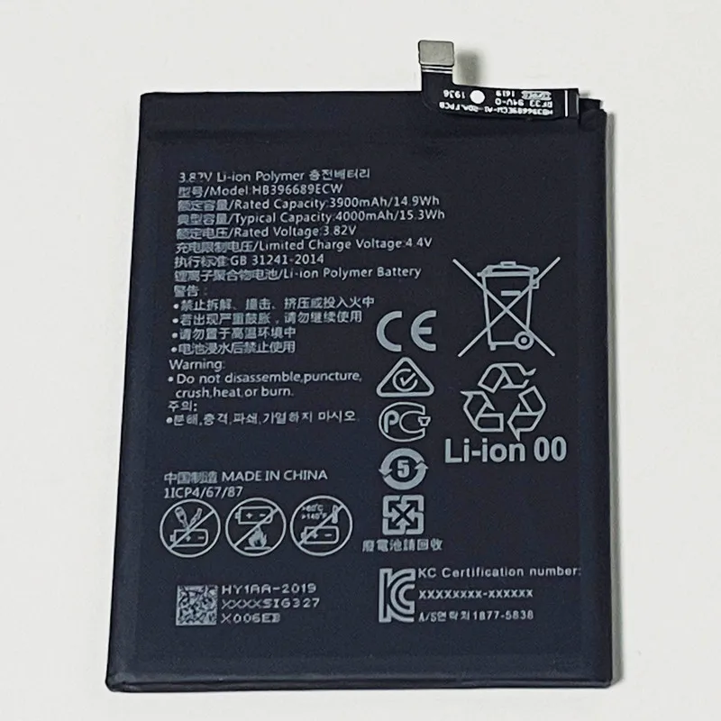 3.82v 4000mah Hb396689ecw For Huawei Y9 2018 Fla-lx1 Fla-lx2 Fla-lx3 ...