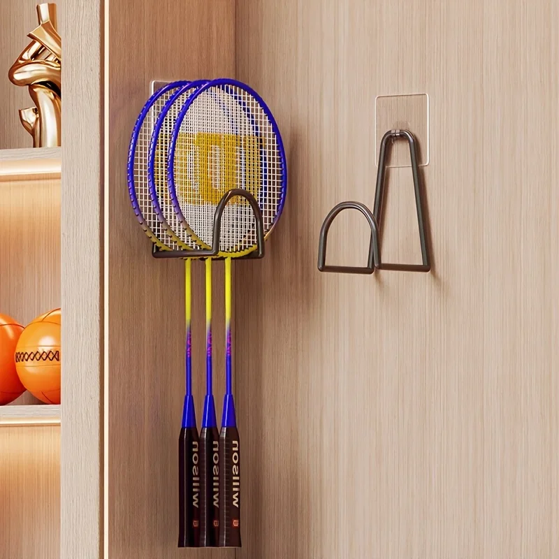 1PC Heavy-Duty Metal Tennis & Badminton Racket Rack with No-Drill ...