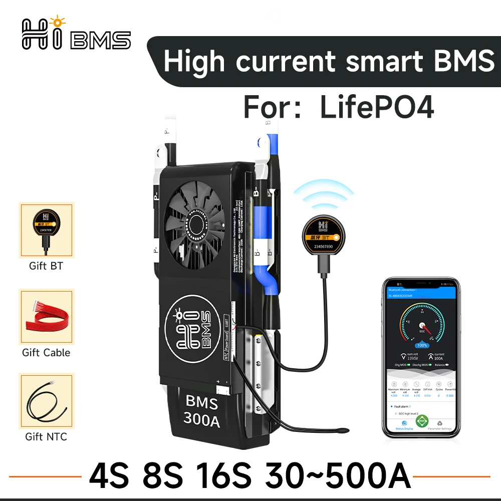 HIBMS Smart BMS Active Equalizer Balancer 4S BMS 8S 24V Lifepo4 BMS 16S ...