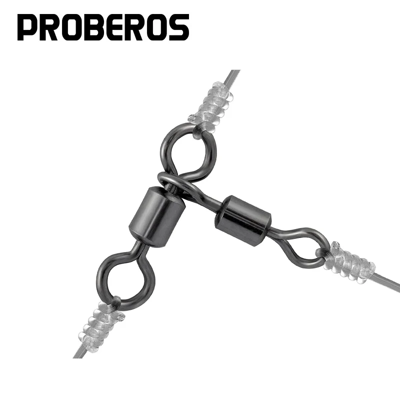 PRO BEROS 50Pcs 3 Way Swivels Barrel Catfish Fishing Tackle Hook ...