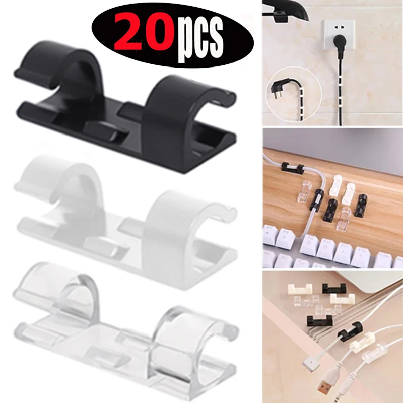 Organizer-Cable-Clips-Self-Adhesive-Drop-Wire-Holder-Cord-Management ...