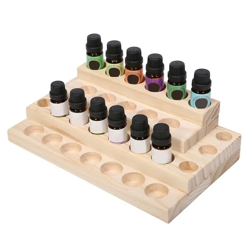 Natural-Wood-Essential-Oil-Display-Stands-Holder-Rack-Storage-Organizer ...