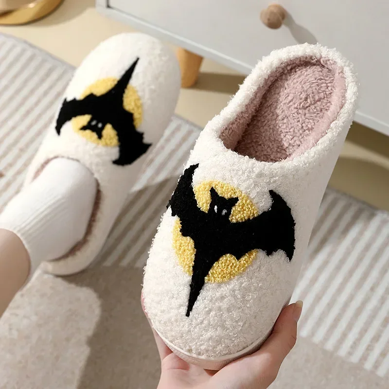 Halloween-Bat-Slippers-Men-Women-Cartoon-Plush-Warm-Winter-Cotton-Shoes ...
