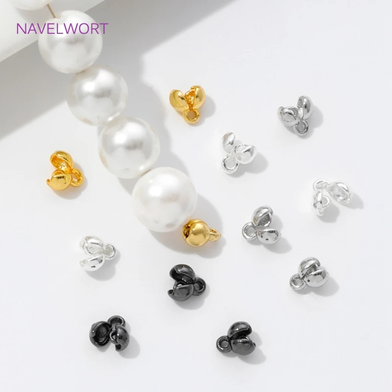 10/20Pcs Crimp End Bead Findings 18K Gold Plated Bead Tip Connectors ...