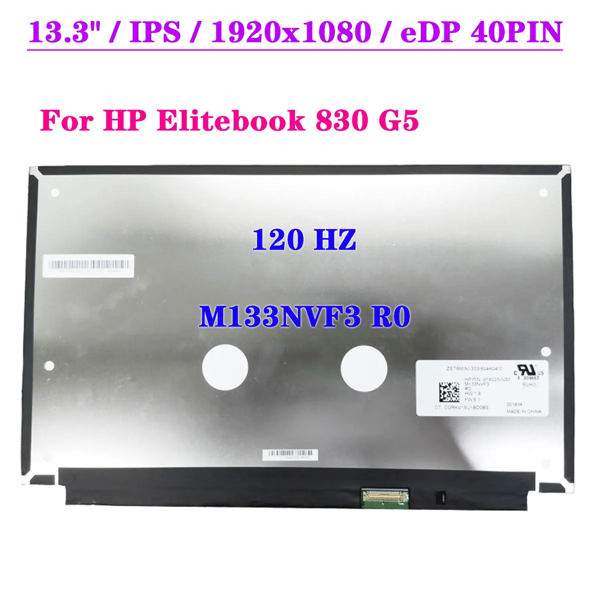 13-3-120HZ-M133NVF3-R0-1920x1080-FHD-For-HP-Elitebook-830-G5-Laptop-LCD ...