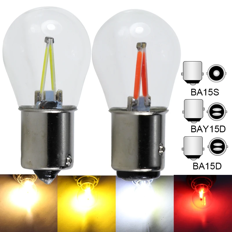Led-Filament-Light-For-Car-P21W-BA15S-1156-P21-5w-BA15D-BAY15D-12v-24v ...