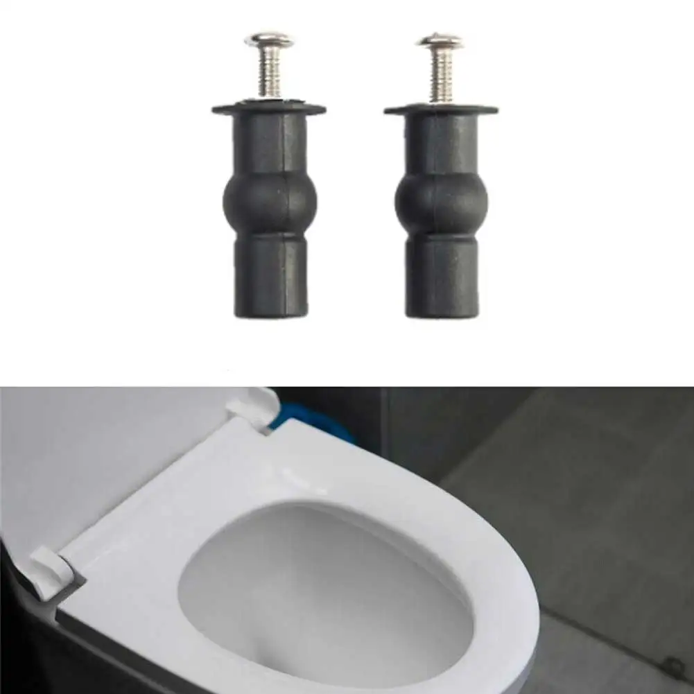 2pcs-Black-Toilet-Cover-Expansion-Screws-Top-Fixing-Seat-Hinge-With ...