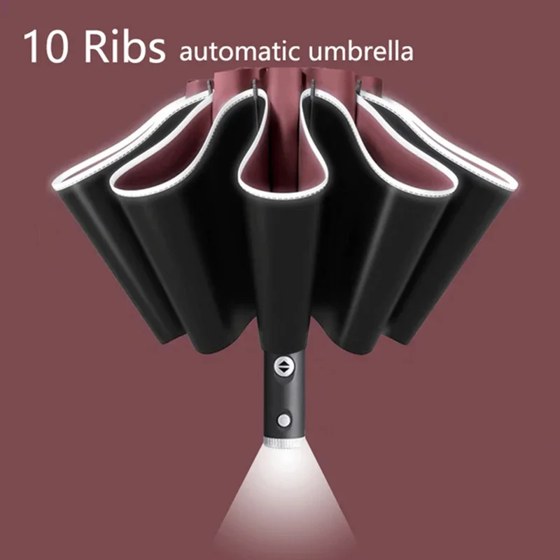 High-grade-10-bone-Durable-Creative-Automatic-Bag-Torch-LED-Umbrella ...