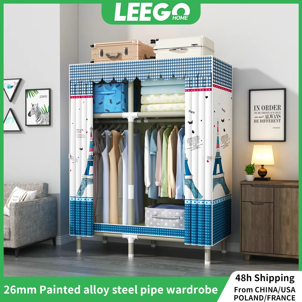 LEEGOHOME-Wardrobe-105x45x170cm-26mm-Painted-Alloy-Steel-Pipe-ABS ...
