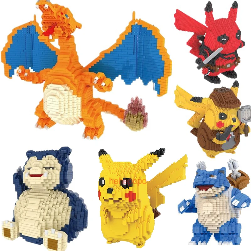Pokemon Building Blocks Compatible Cartoon Poke Anime Ball Pikachued ...