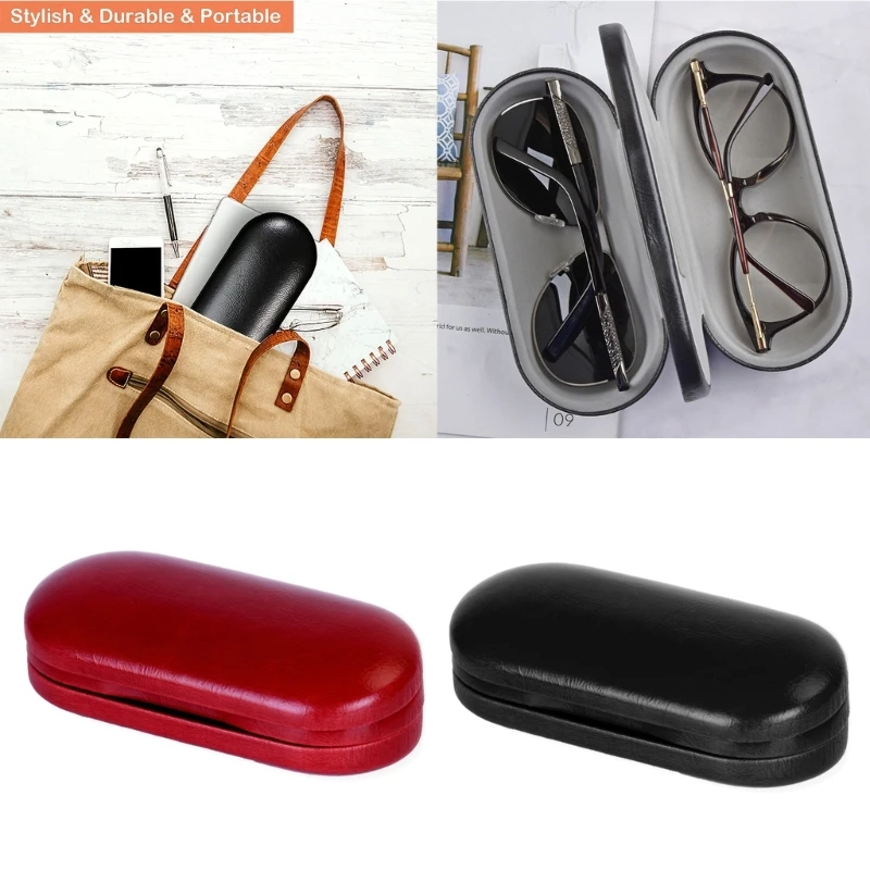 Dual- Glasses Case Double Eyeglasses Case For 2 Pair Eyeglasses Holder ...