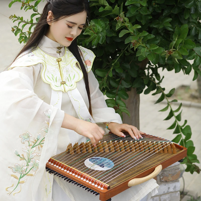 Chinese-Guzheng-21-String-Ebony-Solid-Wood-Portable-Guzheng-Beginners ...