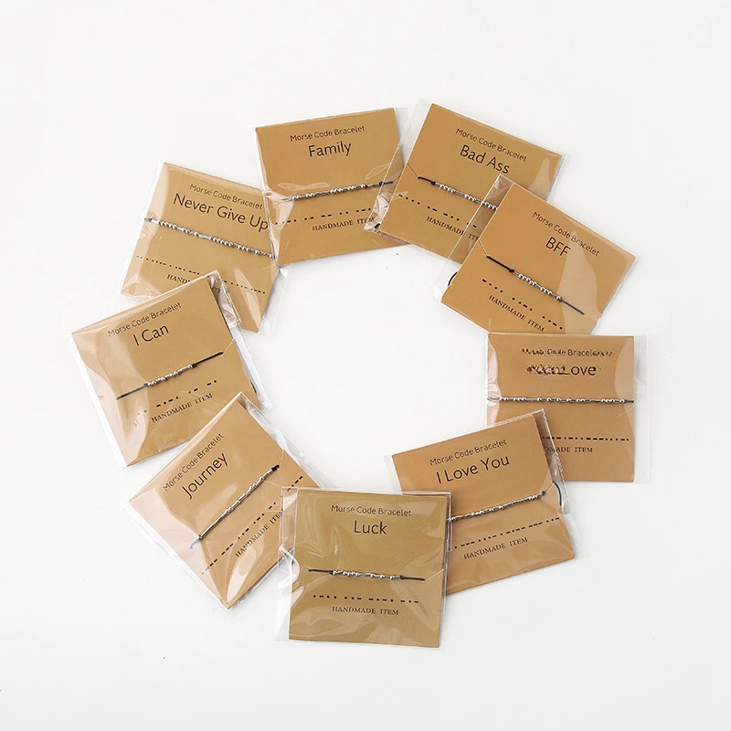 Handmade-Morse-Code-Beads-Adjustable-String-Bracelet-with-Lettering ...