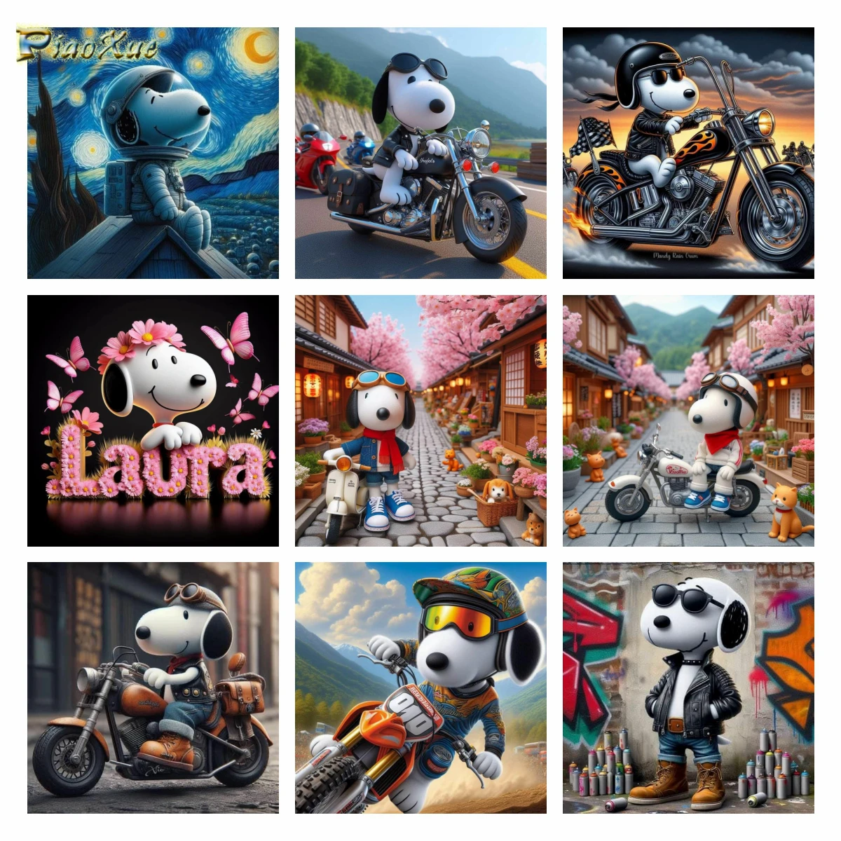 DIY-Diamond-Painting-Snoopy-Motor-Cool-Cartoon-Art-Cross-Stitch-Kit ...