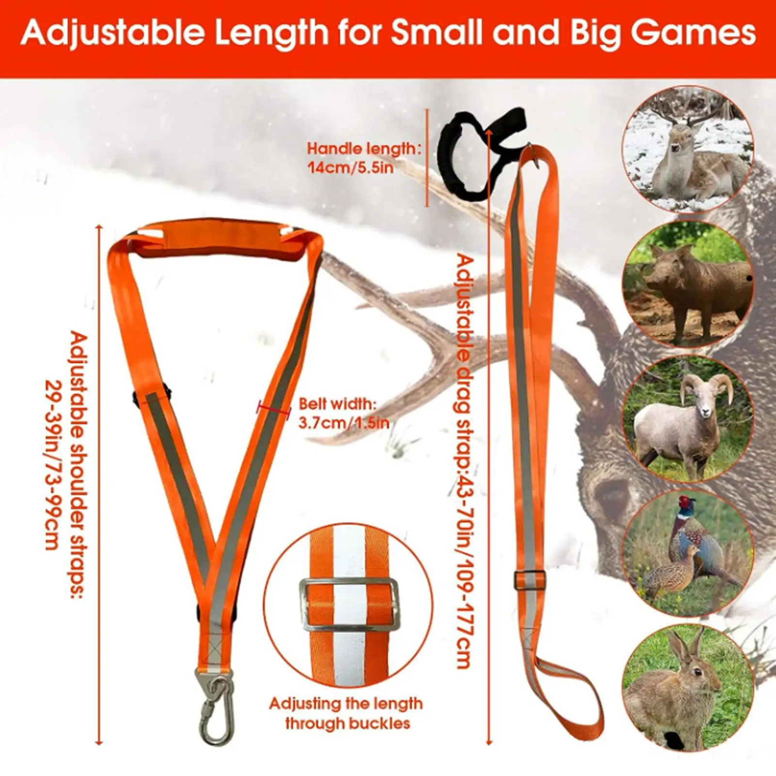 Deer Drag Harness Hunting Gear Reflective Strip Webbing Deer Rope ...