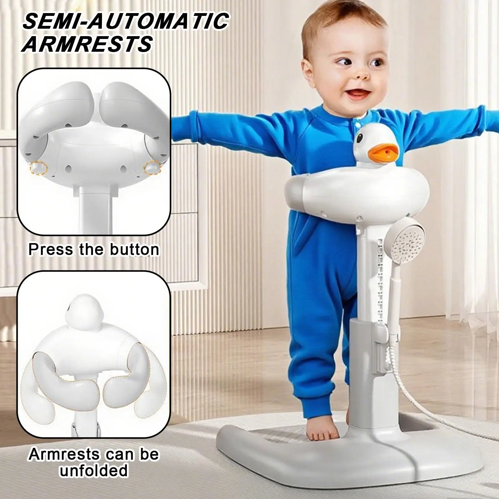 Baby Sitting Shower Stand Bath Standing Support Adjustable Height ...