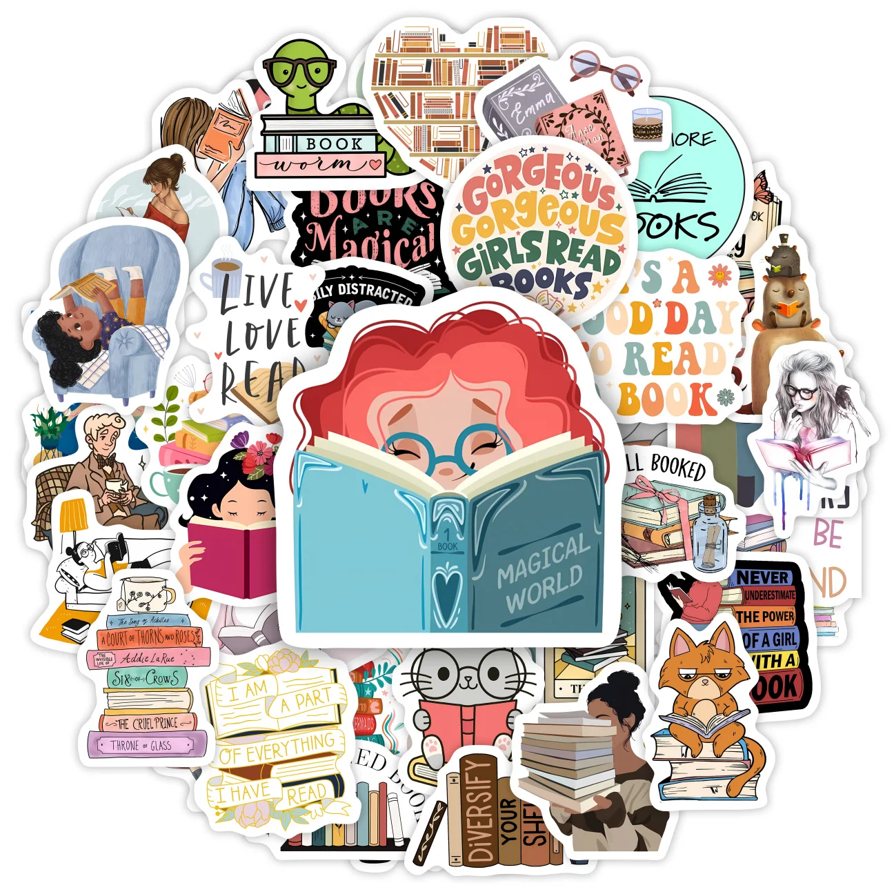 Reading-Book-Stickers-for-Students-School-Season-Gifts-Scrapbooking ...