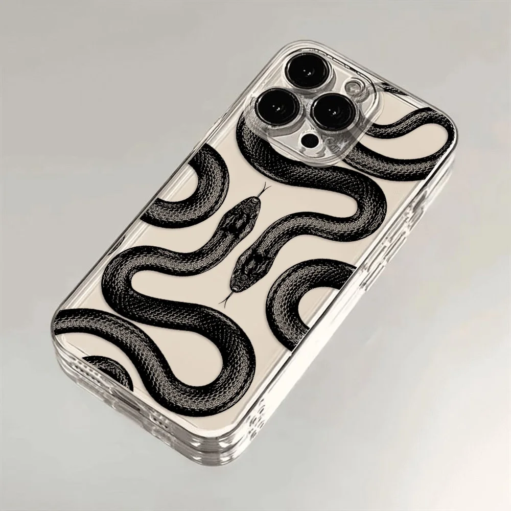 Transparent Cover Luxury Snake Phone Case For VIVO Y28 V30e Y75 Y03 Y36 ...