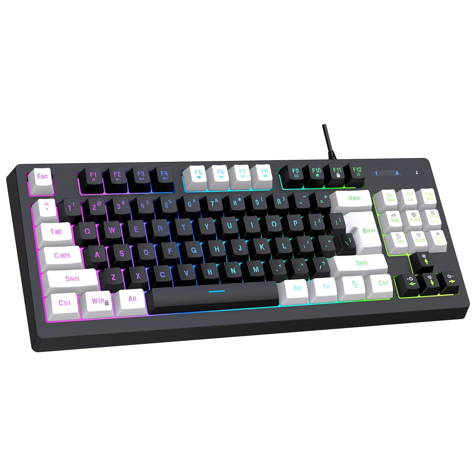 HXSJ-A877-Wired-Keyboard-K87-RGB-Streamer-Mini-Gaming-Keyboard-25-Key ...